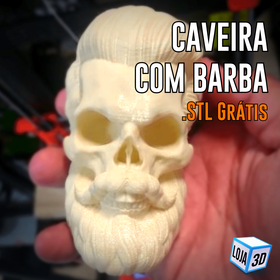 Caveira com barba - Loja 3D